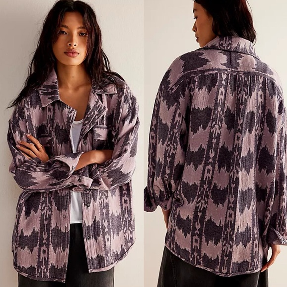 Free People | Tops | We The Free Izzy Flannel Oversized Shacket New ...
